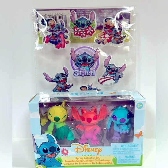 Disney | Toys | New Disney Stitch Spring Collector Set 3pack And 3d ...